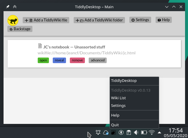 "TiddlyDesktop" Tray entry doesn't work · Issue #188 · TiddlyWiki/TiddlyDesktop · GitHub