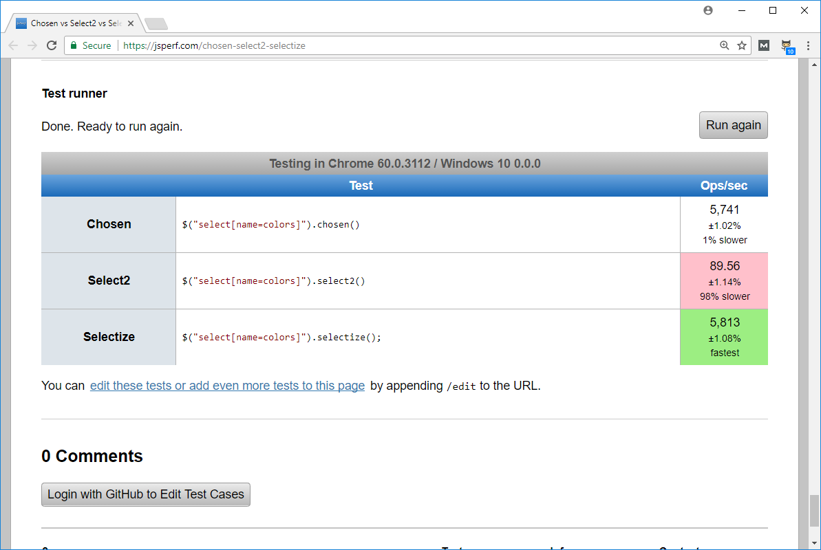 Performance compared to other libraries · Issue #5020 · select2/select2 · GitHub