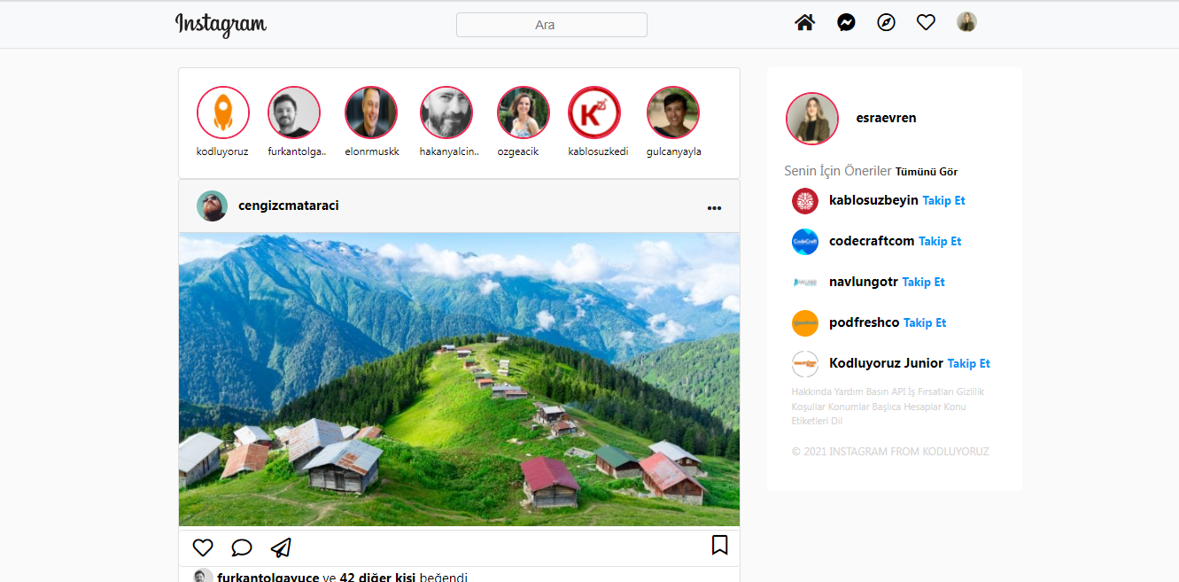 GitHub - esraevren/instagramClone
