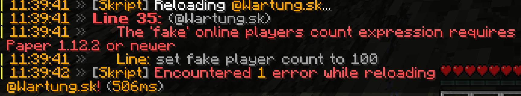 fake online player count expression, does not work on paper or paper forks when running Skript 2 ...