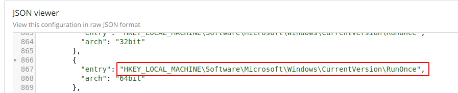 JSON viewer of the Windows Agents Configuration does not format Windows directories well in ...