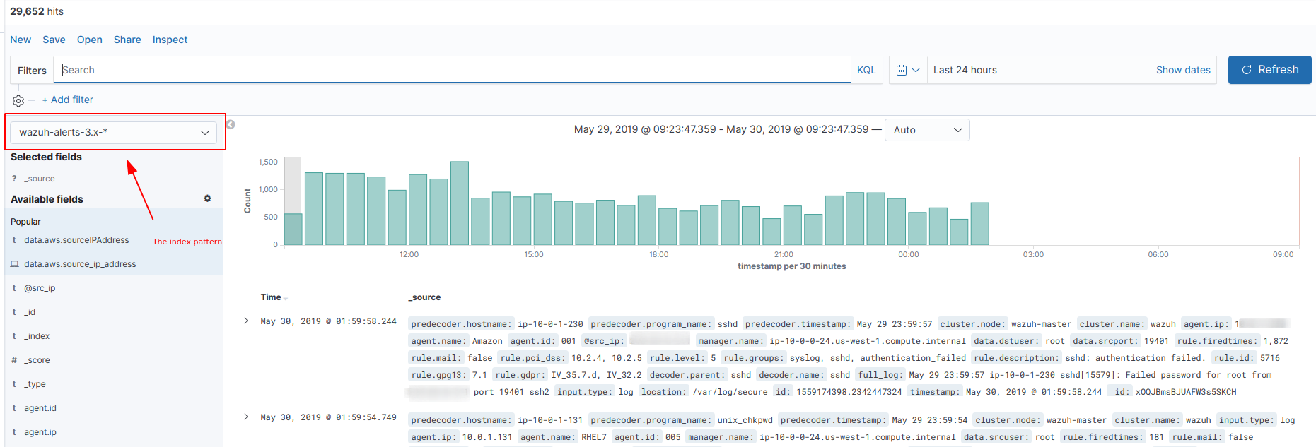 Unable to find message information in Kibana Logs · Issue #1500 · wazuh/wazuh-dashboard-plugins ...