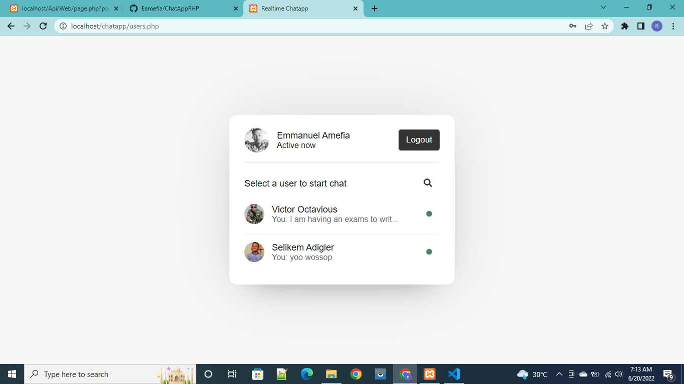 GitHub - Eamefia/ChatAppPHP