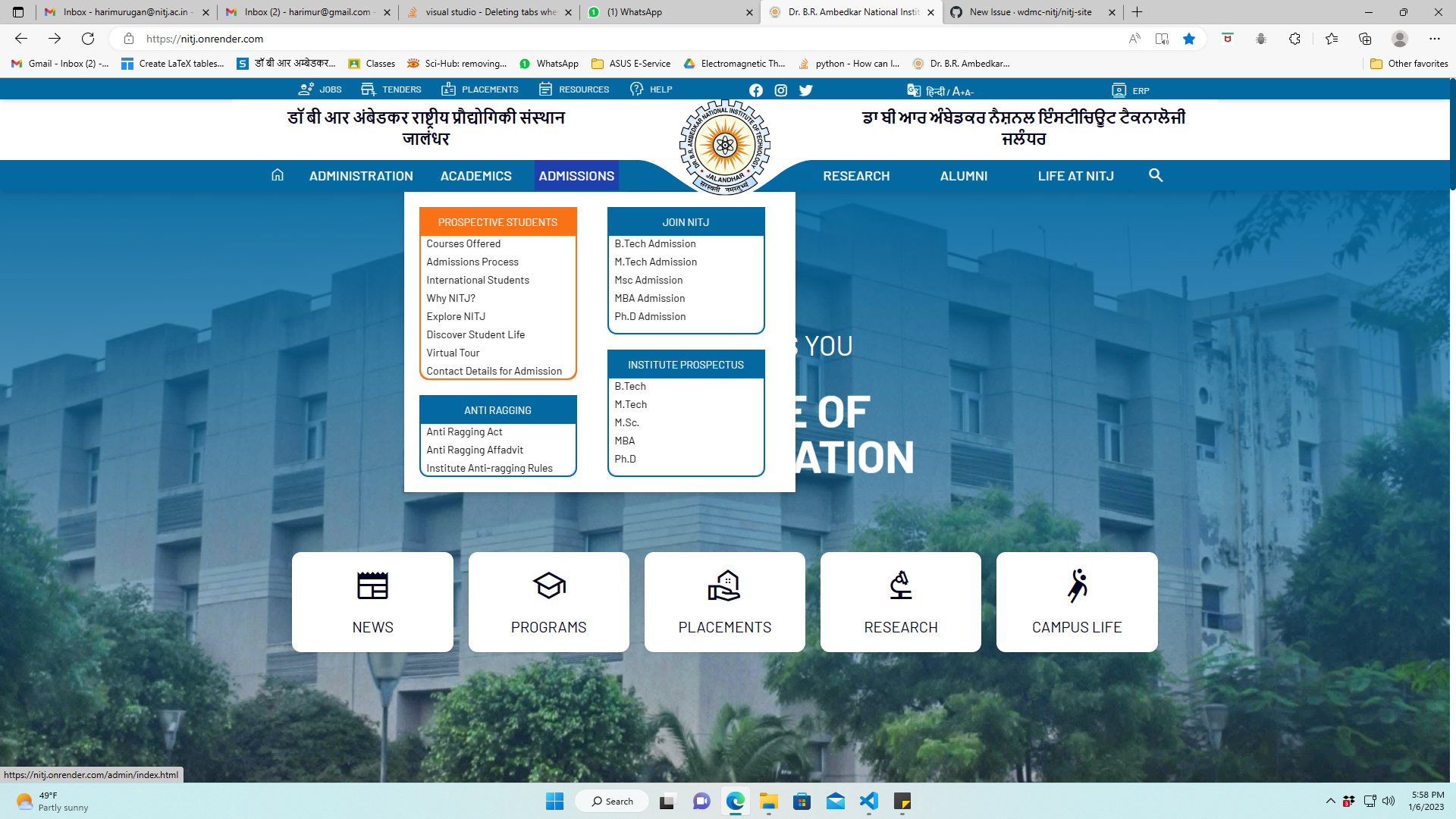 Navbar backend data sequence problem · Issue #68 · wdmc-nitj/nitj-site · GitHub
