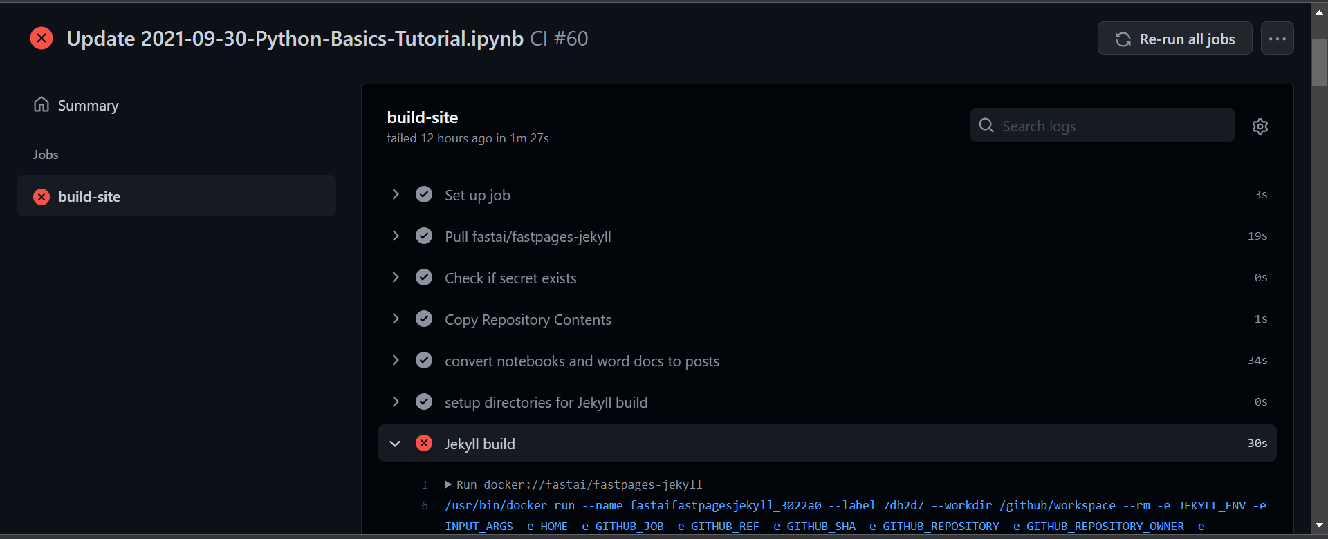All CI workflow runs are failing and gh pages build and deploy workflow not working. · Issue ...