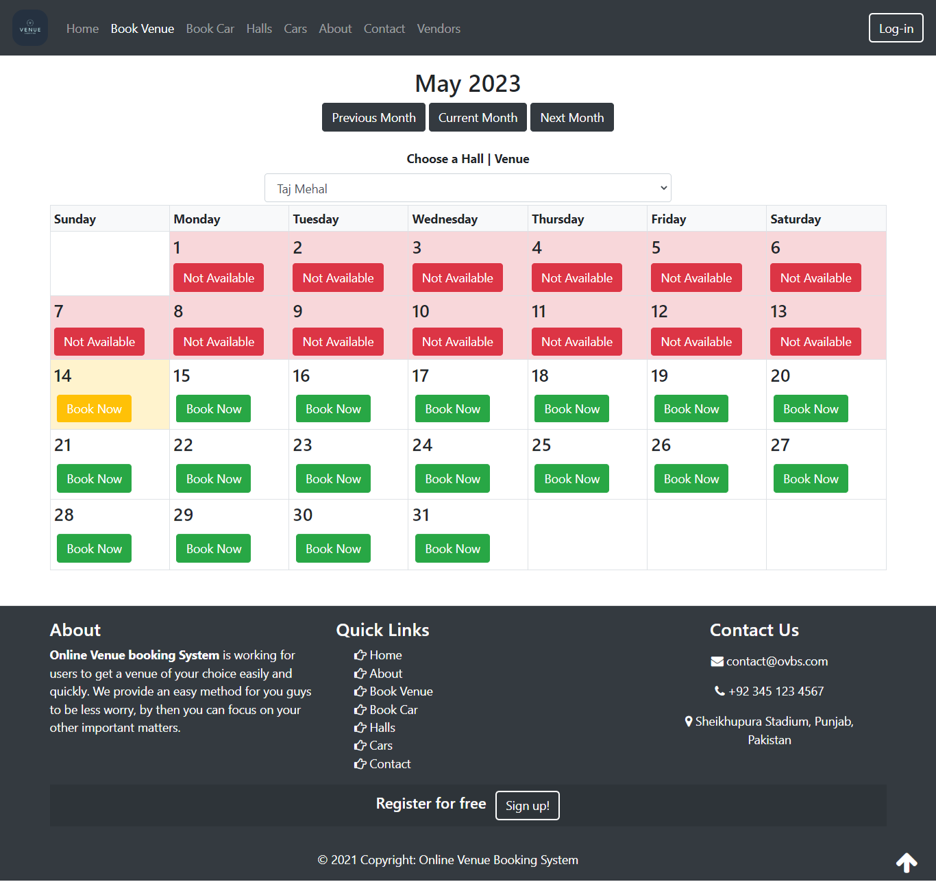 GitHub - NaveedJaved1997/Venue-Booking-System: This project helps in booking venues online over ...