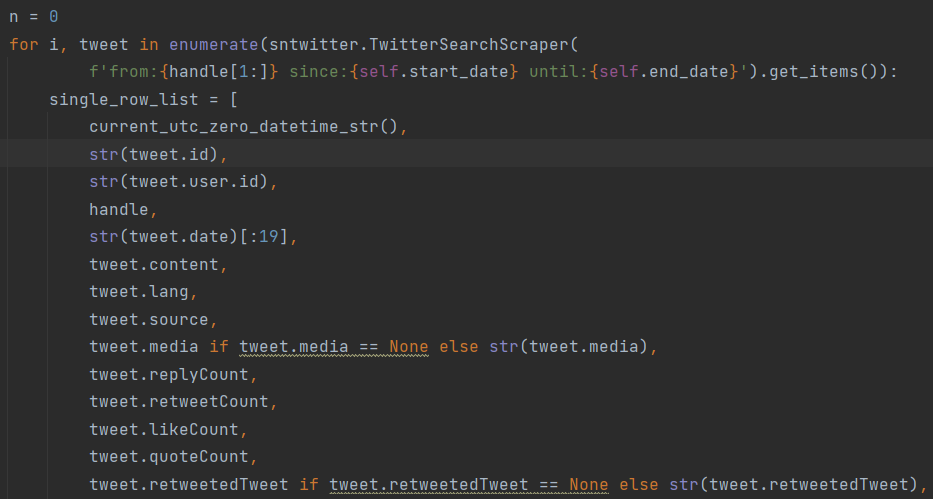 TwitterSearchScraper error using multithreads-4 requests to https://api.twitter.com/1.1/guest ...