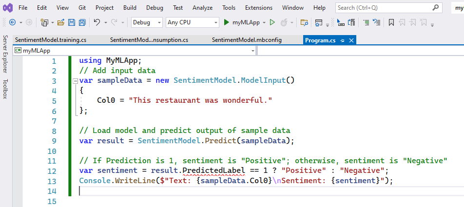 ML.NET Tutorial - Get started in 10 minutes is not running · Issue ...