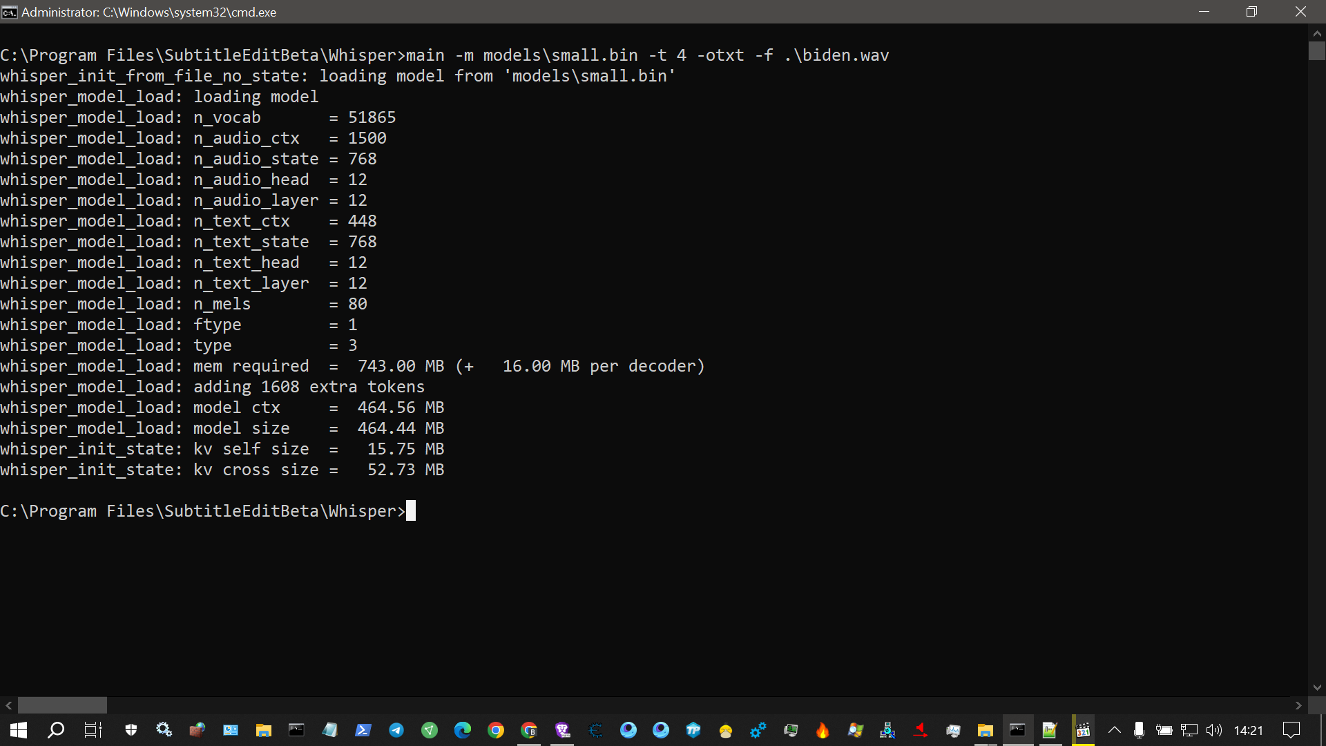 Whisper model download seems failed and No Text Found · Issue #7074 · SubtitleEdit/subtitleedit ...