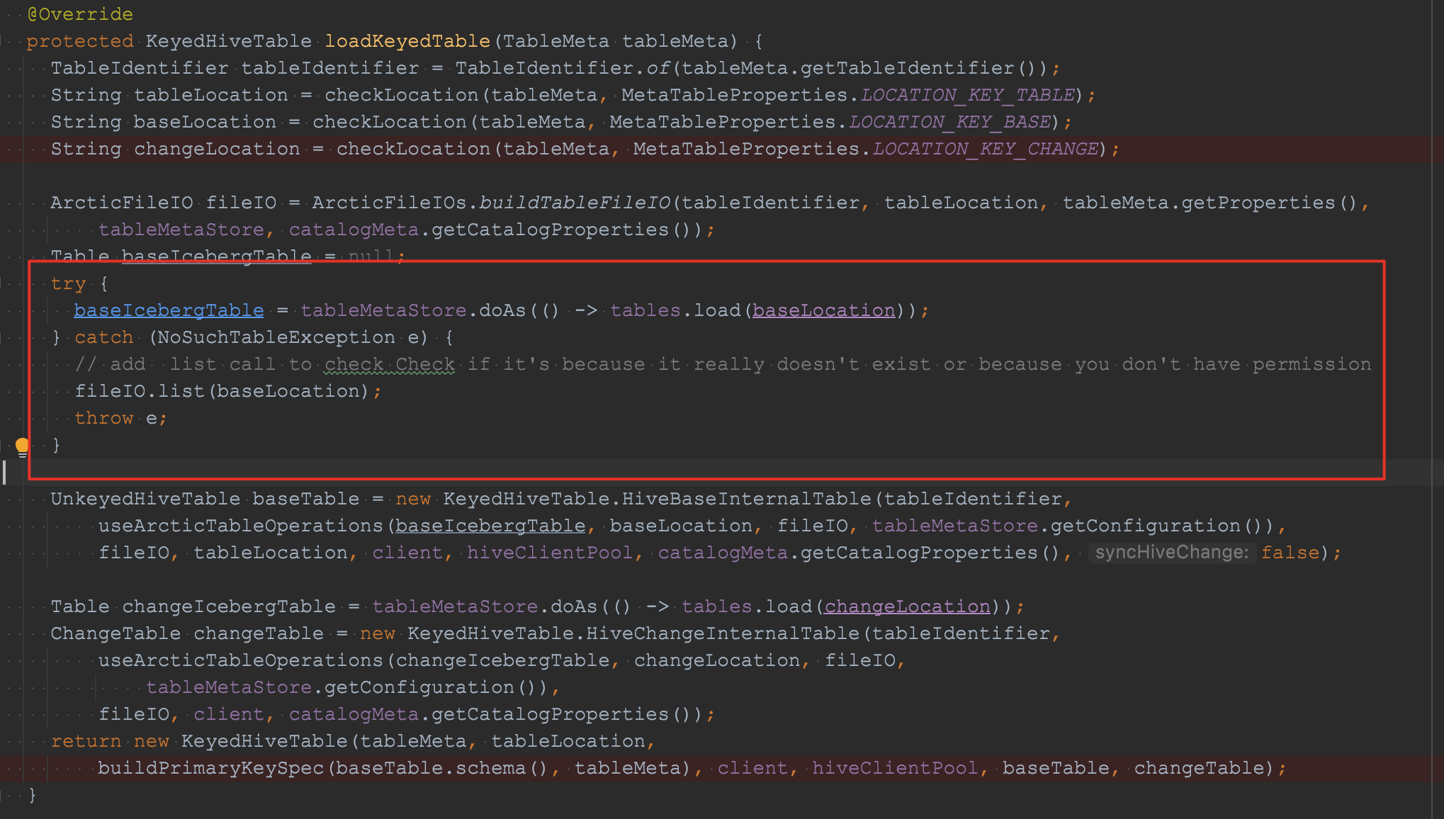 [Improvement]: we should throw a exception when we have no privilege to access the files of ...