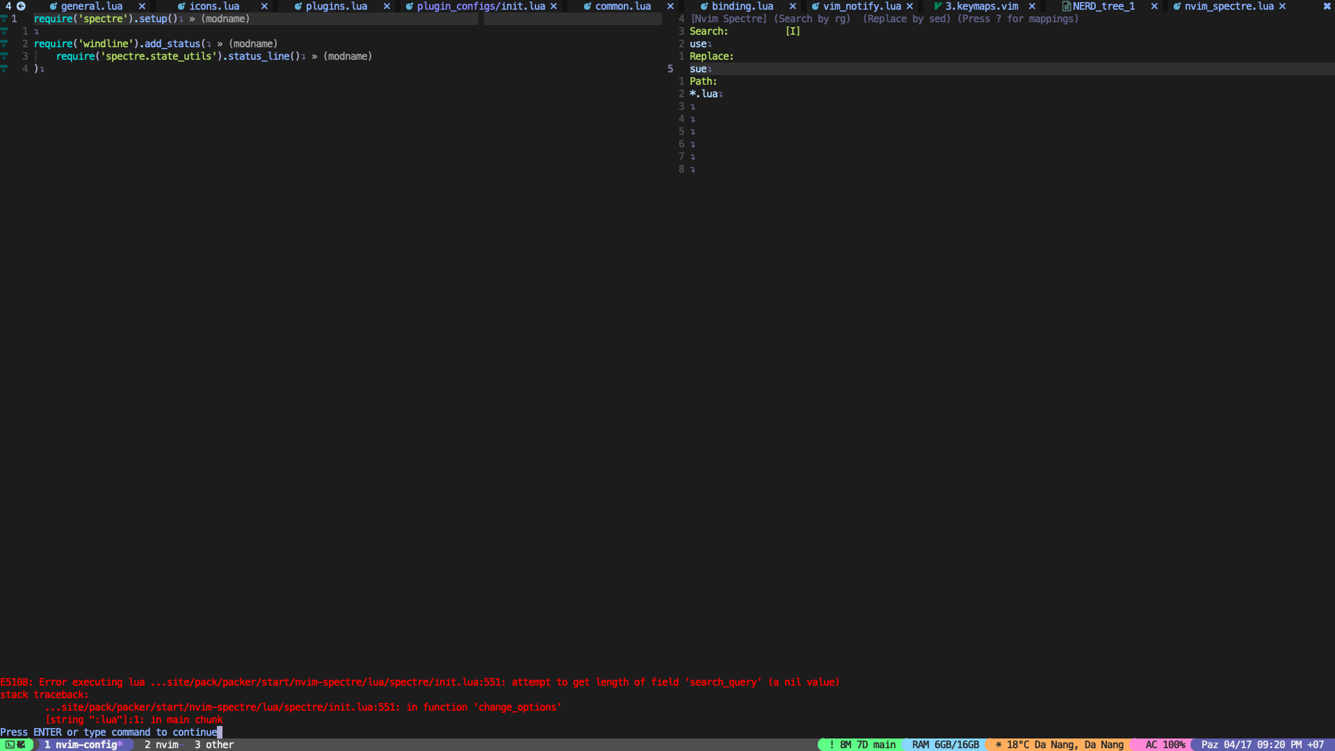 Search not working on Macbook M1 · Issue #65 · nvim-pack/nvim-spectre · GitHub