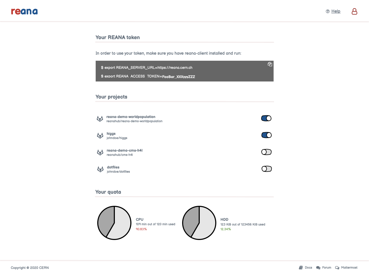 ui: display "Your quota" in the profile page · Issue #133 · reanahub/reana-ui · GitHub