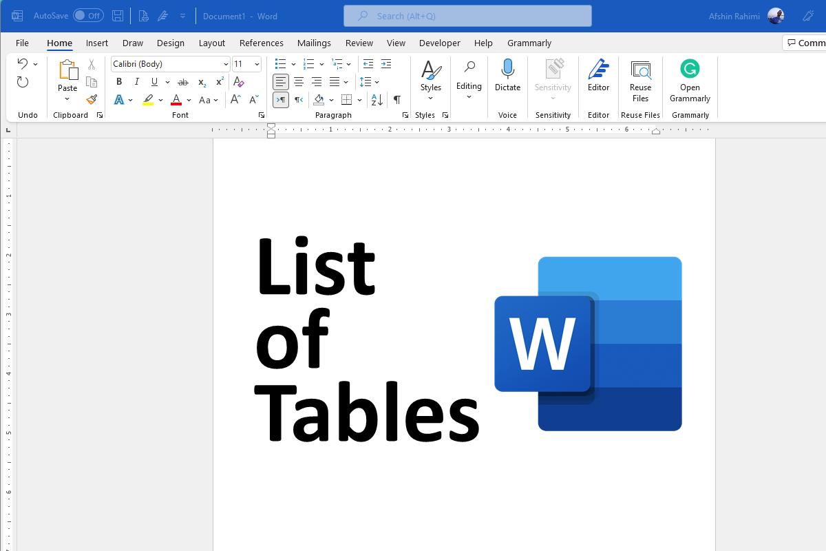 How To Create And Update A List Of Tables Or Figures In Microsoft Word