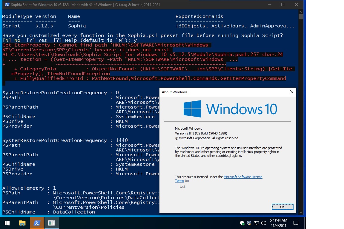 Sophia error · Issue #291 · farag2/Sophia-Script-for-Windows · GitHub