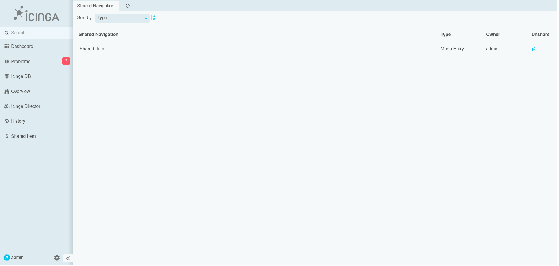 Shared navigation items are not accessible · Issue #4953 · Icinga/icingaweb2 · GitHub