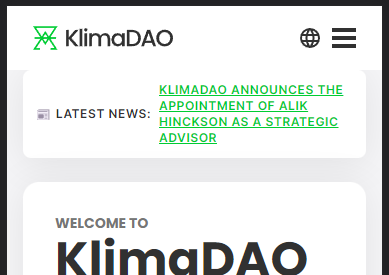 Nav header cleanups · Issue #646 · KlimaDAO/klimadao · GitHub