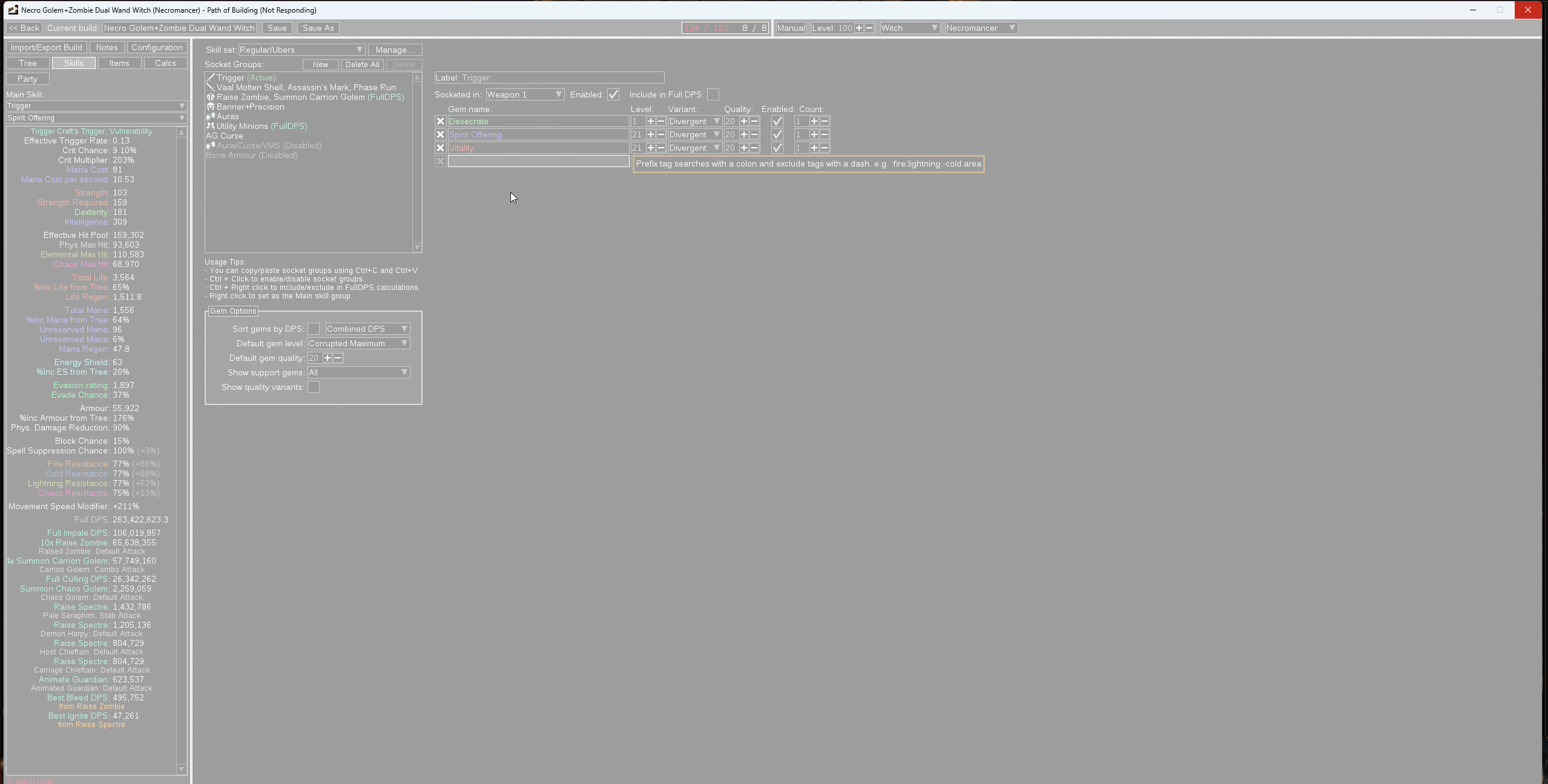 Very Laggy and Unresponsive on Certain Build · Issue #6850 · PathOfBuildingCommunity ...
