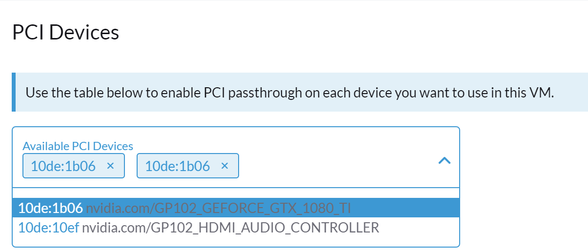 [BUG] Unable to pcie passthrough 2x 1080ti on 1 VM · Issue #3146 · harvester/harvester · GitHub