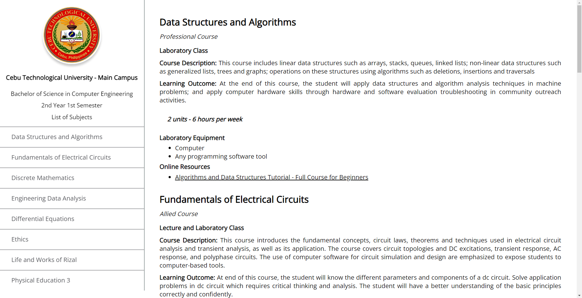 GitHub - ivanovich18/CTU-BSCpE-2nd-Year-2nd-Sem-Syllabus: A practice website project for ...