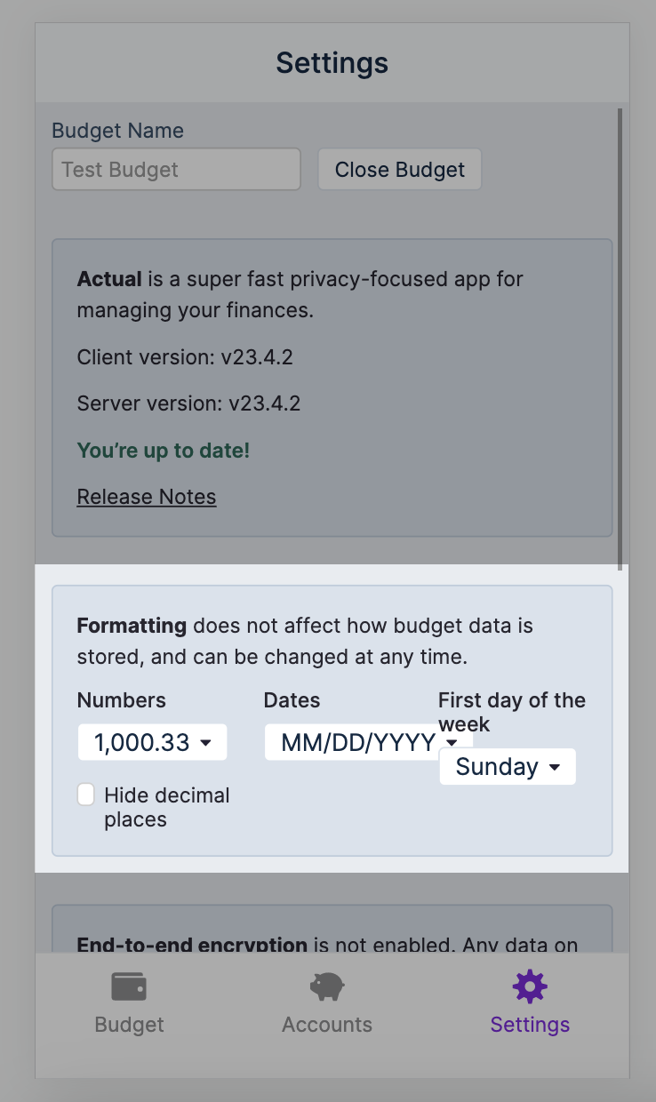 [Bug]: mobile - first day of the week · Issue #971 · actualbudget/actual · GitHub