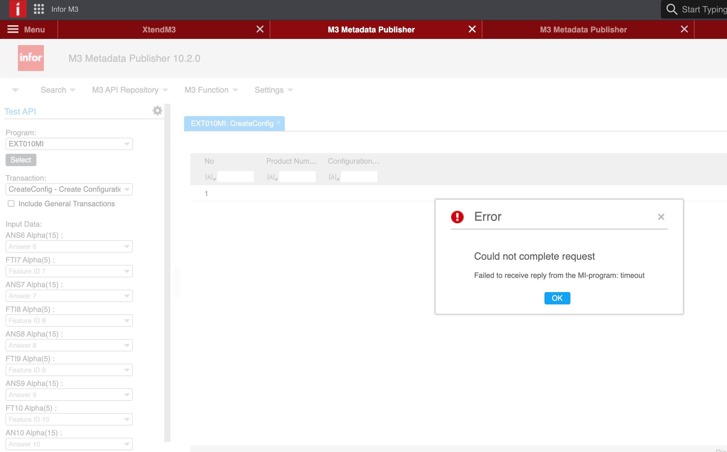 Xtend M3 Transaction API gets timed out if PDS600MI.InitConfig is called. · Issue #60 · infor ...