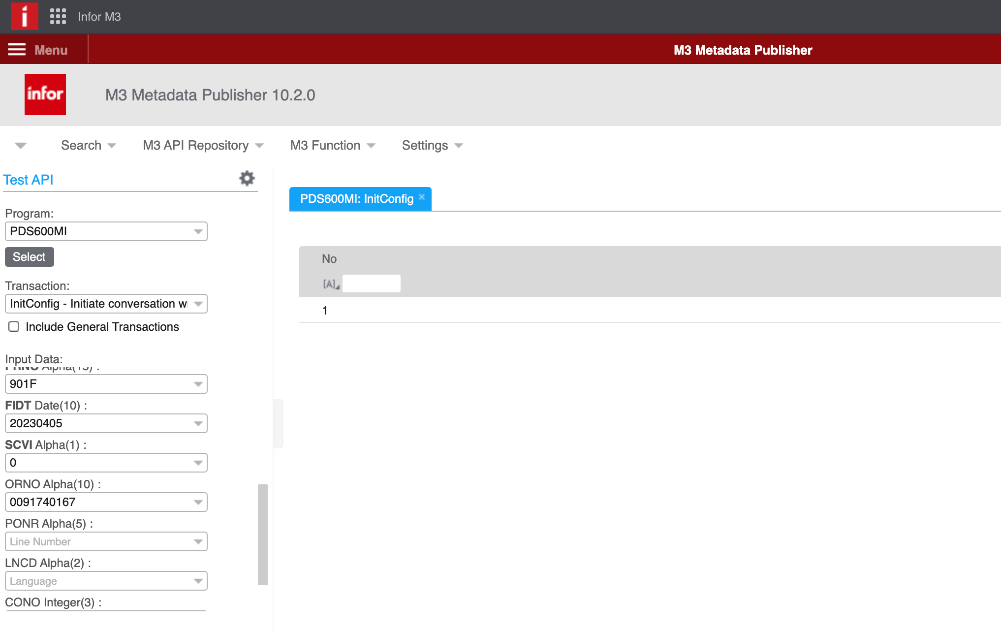 Xtend M3 Transaction API gets timed out if PDS600MI.InitConfig is called. · Issue #60 · infor ...