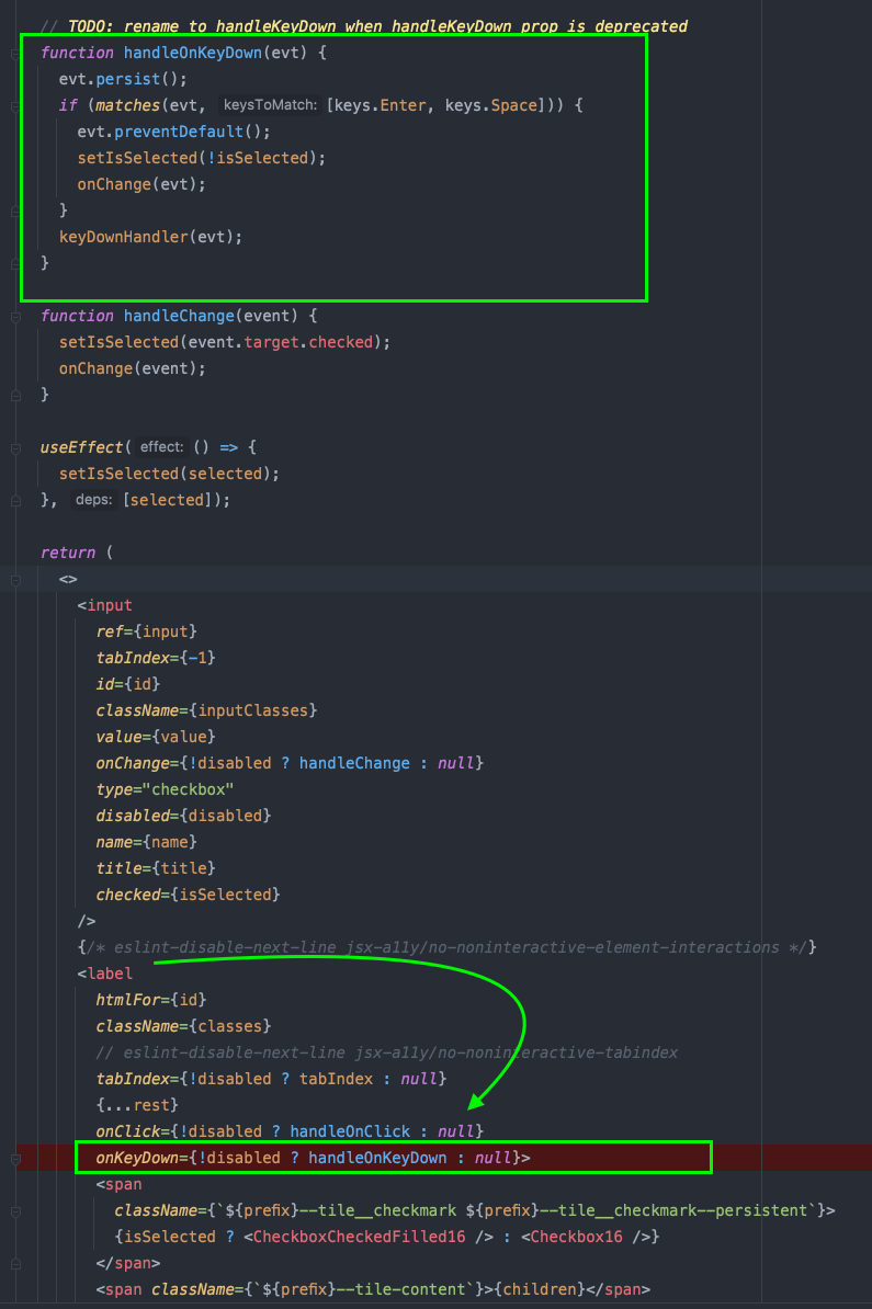 [Bug]: SelectableTile improperly set keydown actions to incorrect inner component · Issue #10211 ...