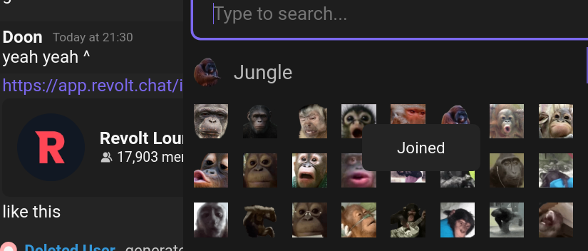 bug: Invitation Join/Joined button pops over emote menu. · Issue #751 · revoltchat/revite · GitHub