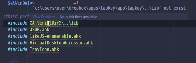 Include file can't be found due to apostrophe · Issue #166 · thqby/vscode-autohotkey2-lsp · GitHub