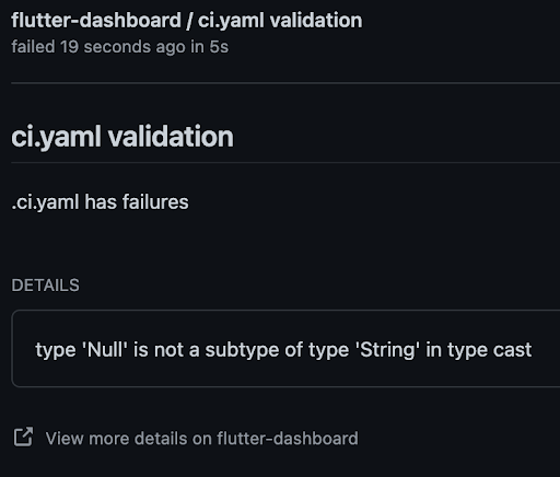 ci.yaml validation fails with "generateGitHubToken failed" · Issue #94635 · flutter/flutter · GitHub