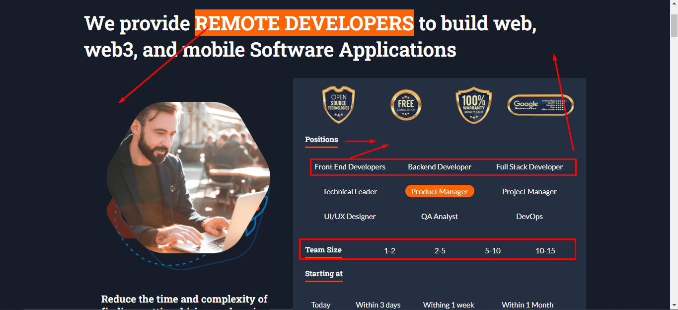 Remote Devs | Form and hero · Issue #1319 · cobuildlab/cobuildlab-web · GitHub