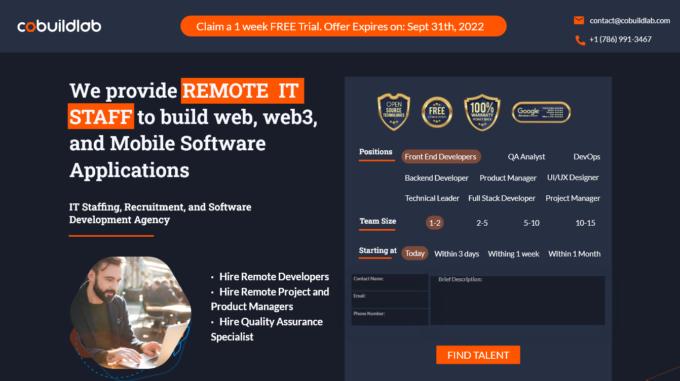 Remote IT Staff | Hero Changes · Issue #1348 · cobuildlab/cobuildlab-web · GitHub