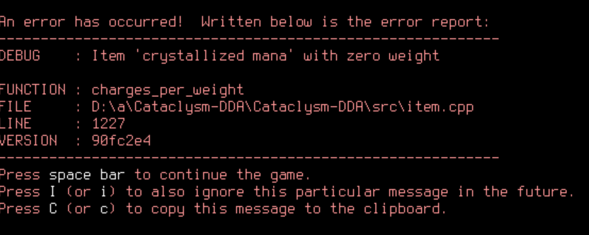 Error when picking up crystallized mana · Issue #61275 · CleverRaven/Cataclysm-DDA · GitHub