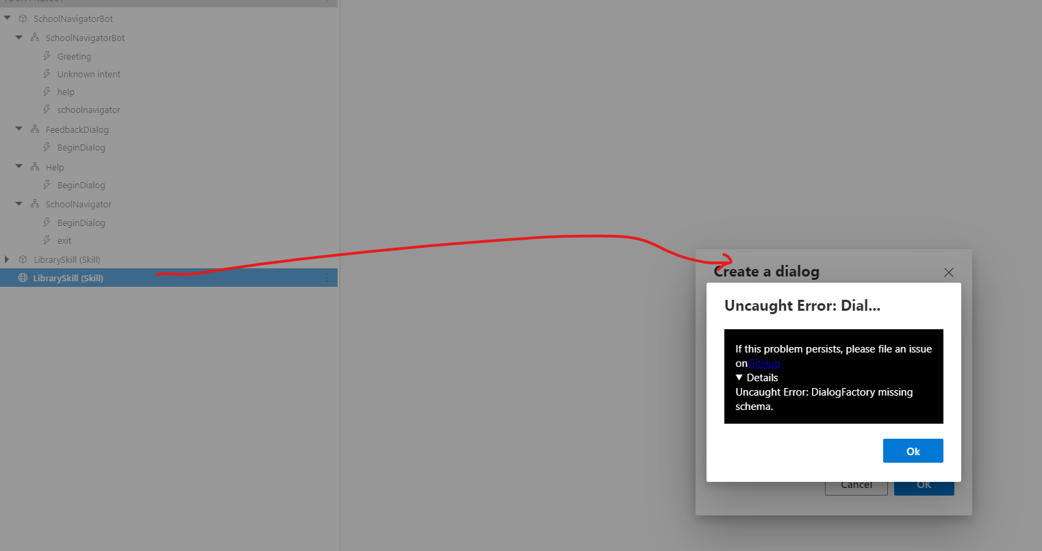 Add dialog on remotely added skill raises exception · Issue #5683 · microsoft/BotFramework ...