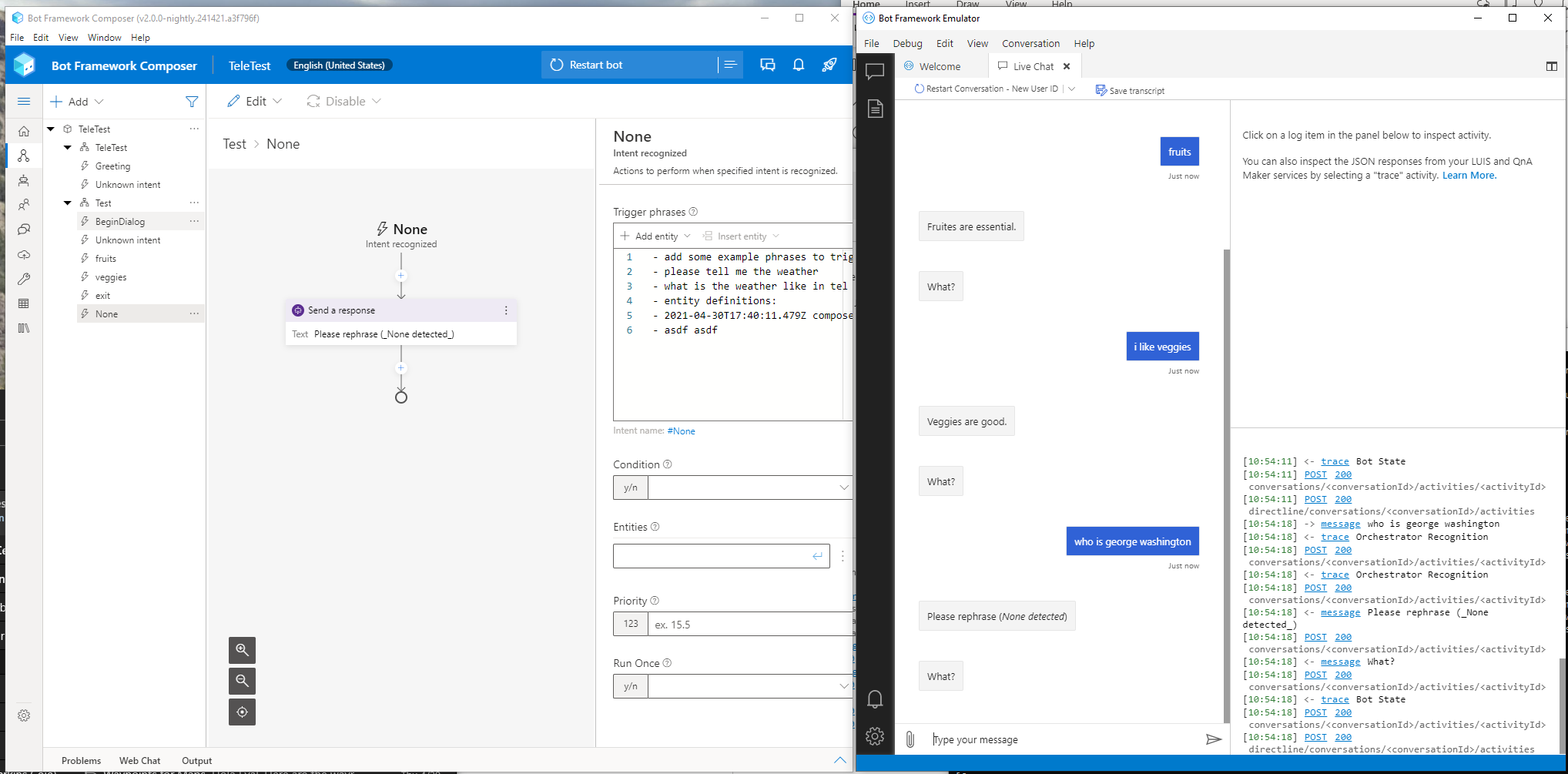 Unknown/None intent trigger confusion · Issue #7334 · microsoft/BotFramework-Composer · GitHub