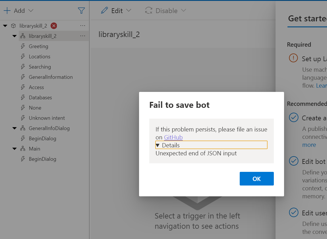 Failed to import bot with json error · Issue #7795 · microsoft/BotFramework-Composer · GitHub
