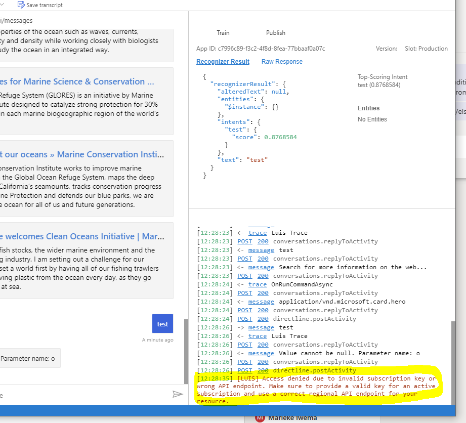 Misleading error due wrong to LUIS auth failure message (related to bot removal?) · Issue #1788 ...