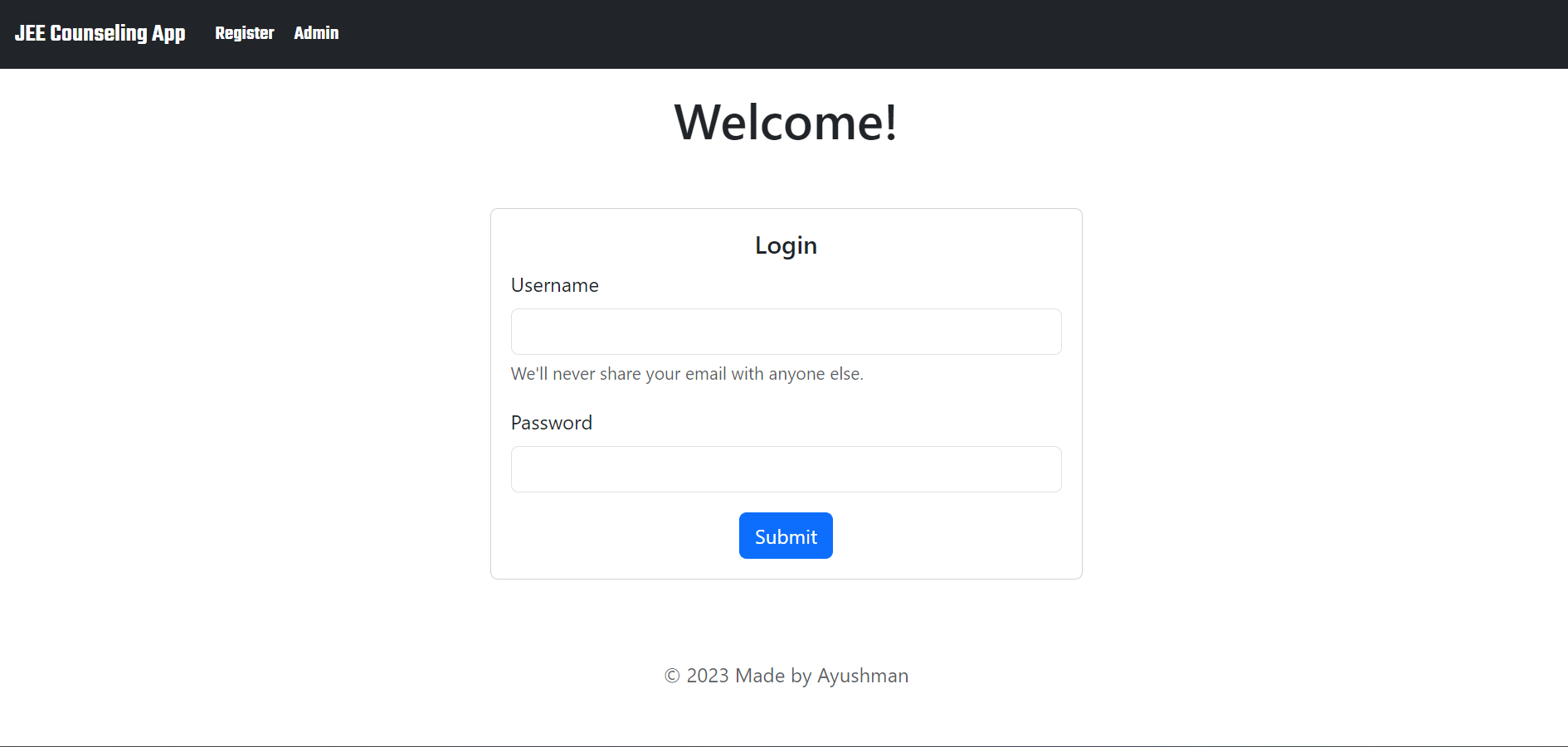 GitHub - Maanayush10/JEE-Counseling-Portal-sample: This is a simple JEE counseling portal made ...