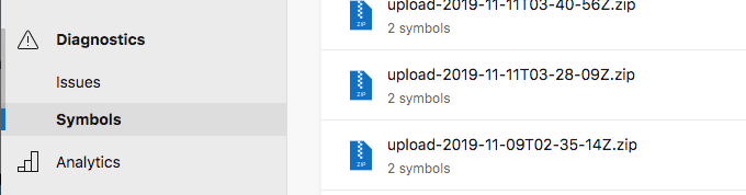[IMPROVEMENT] Allow to see symbols uploaded · Issue #1159 · microsoft/appcenter · GitHub