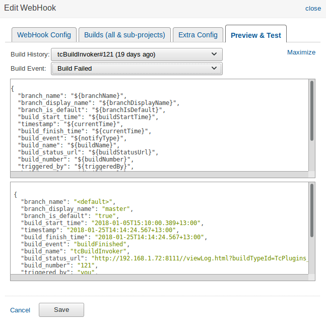 [edit Webhook] Don T Display A Default Payload Content Selected · Issue 96 · Tcplugins