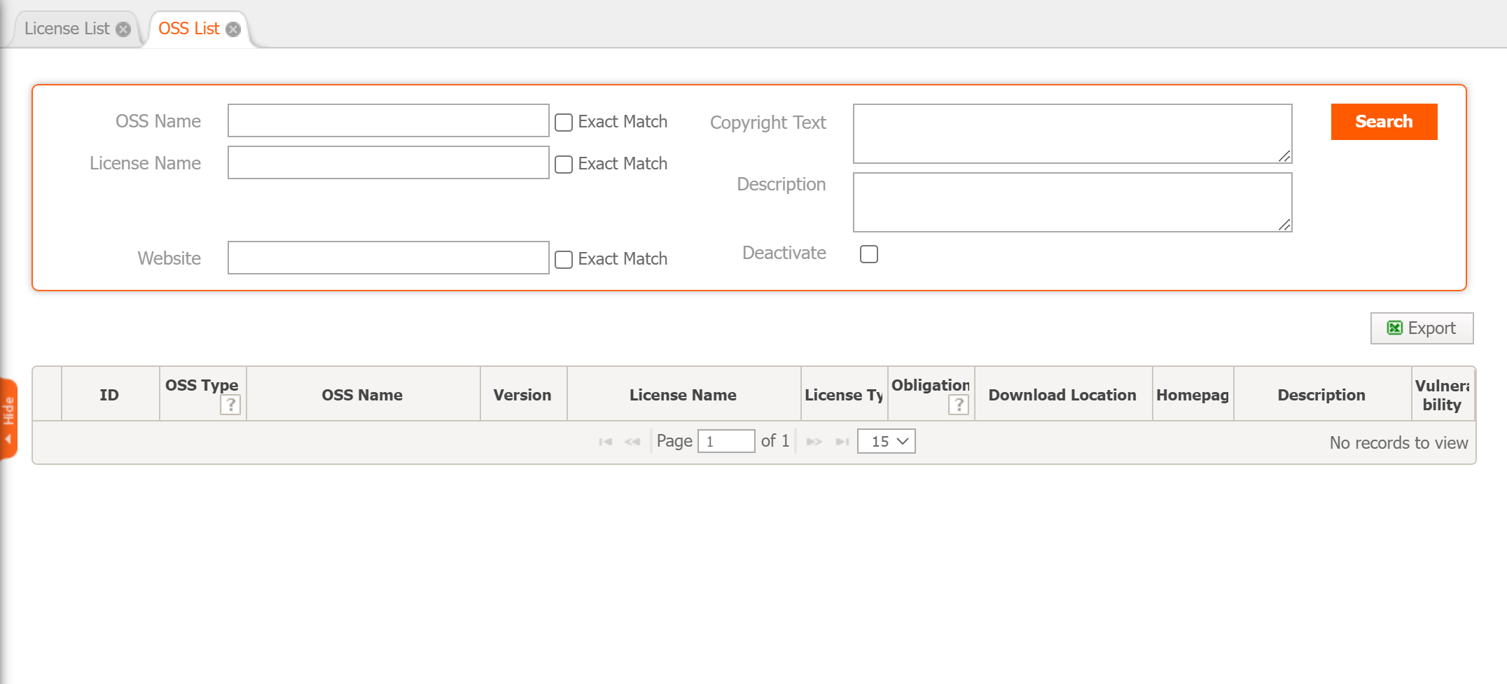 OSS List > View all OSS list in initial screen · Issue #890 · fosslight/fosslight · GitHub