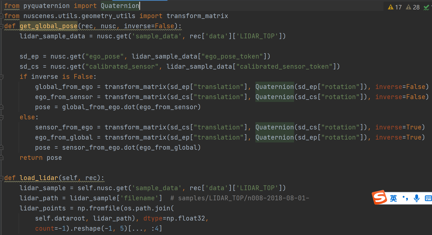 How to transform one point cloud on the time of t-1 to the point cloud coordinate on the time of ...