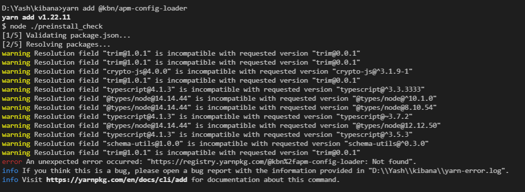 [APM] Getting issue while installing Kibana · Issue #108006 · elastic/kibana · GitHub