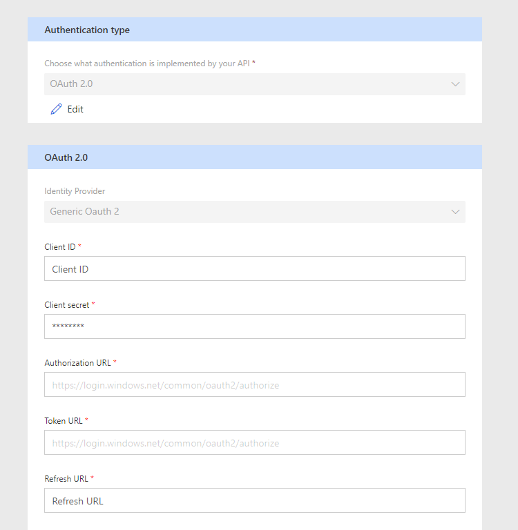 Preexisting Custom Connectors with Identity Provider AAD are now shown ...