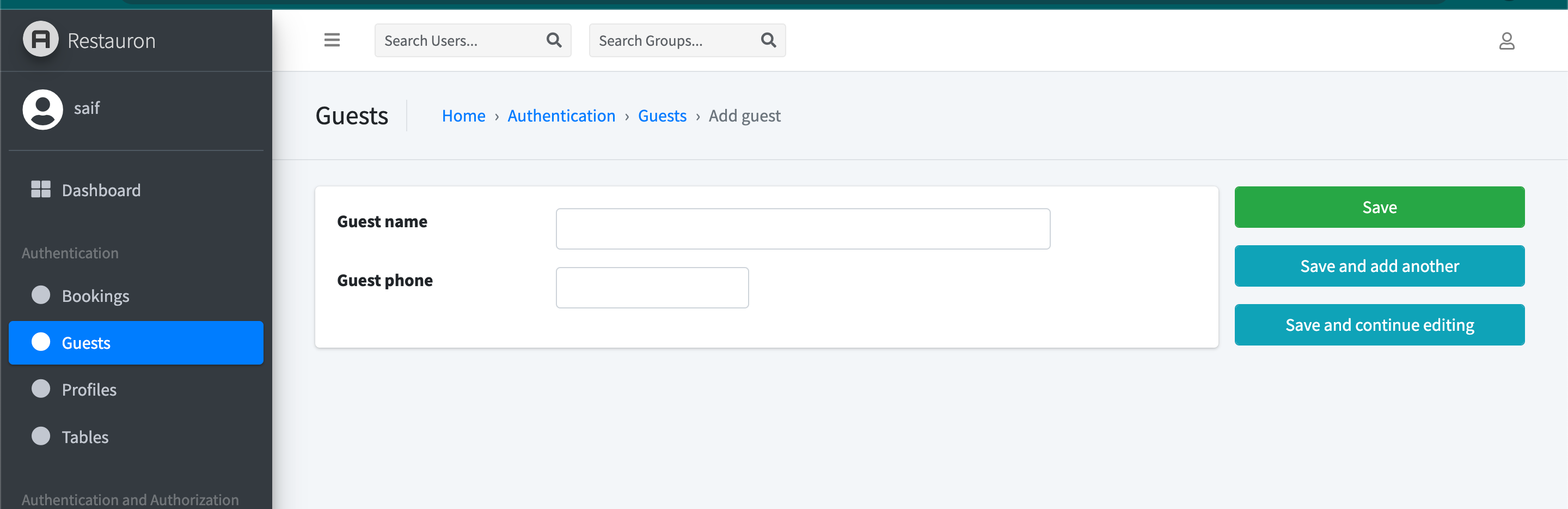 Github Saifhosarirestaurent Booking System Restaurent Management System 