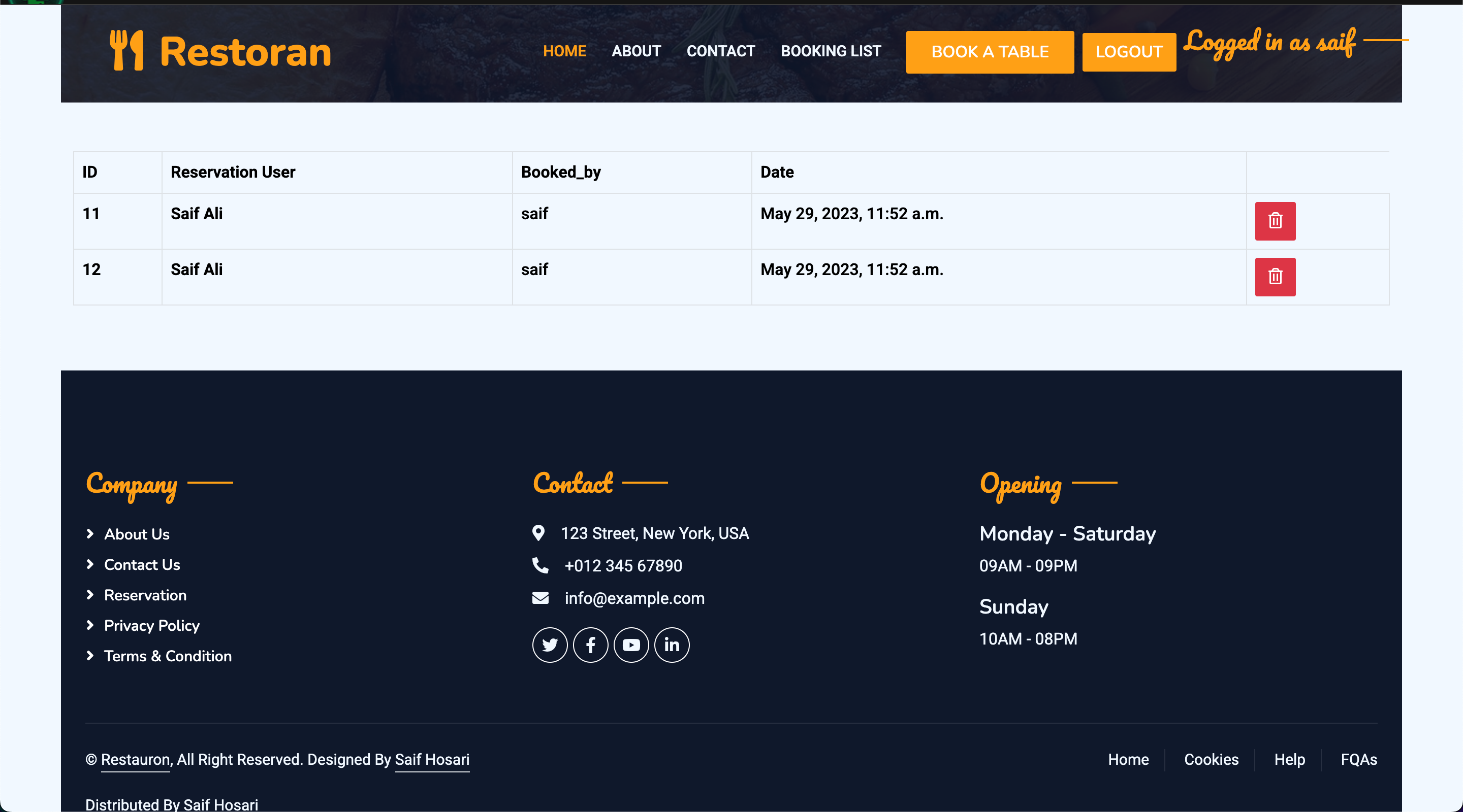 GitHub - saifhosari/Restaurent-booking-system: Restaurent Management System