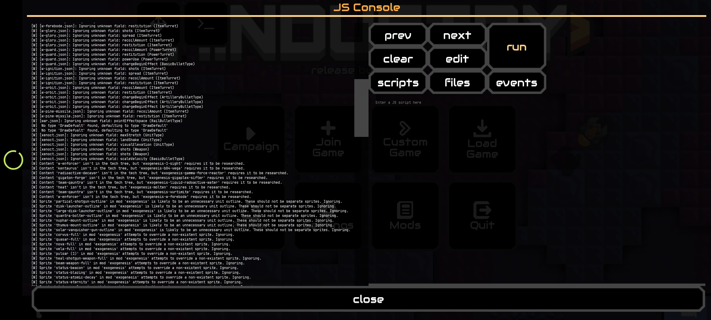 Issues with Exogenesis(can be fixed OC) · Issue #126 · AureusStratus/ExoGenesis · GitHub