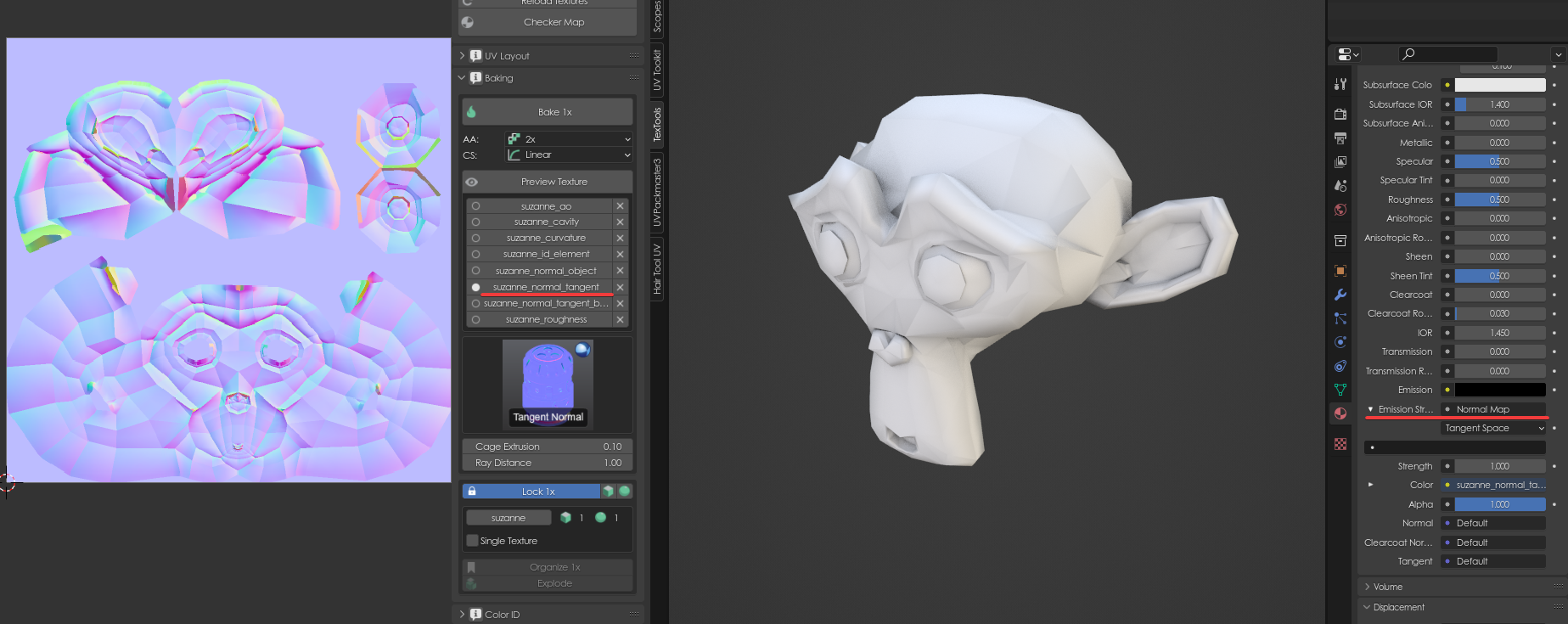 Normal Map textures are linked to Emission input of the Principled BSDF shader. · Issue #153 ...