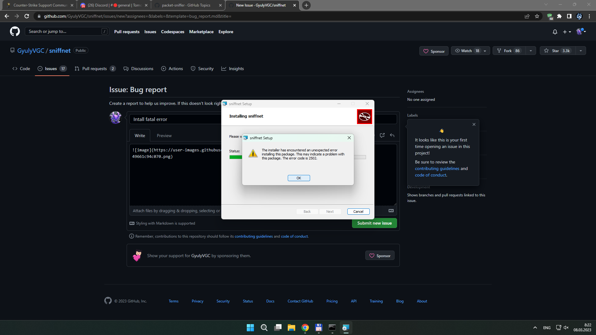 Intall fatal error · Issue #100 · GyulyVGC/sniffnet · GitHub
