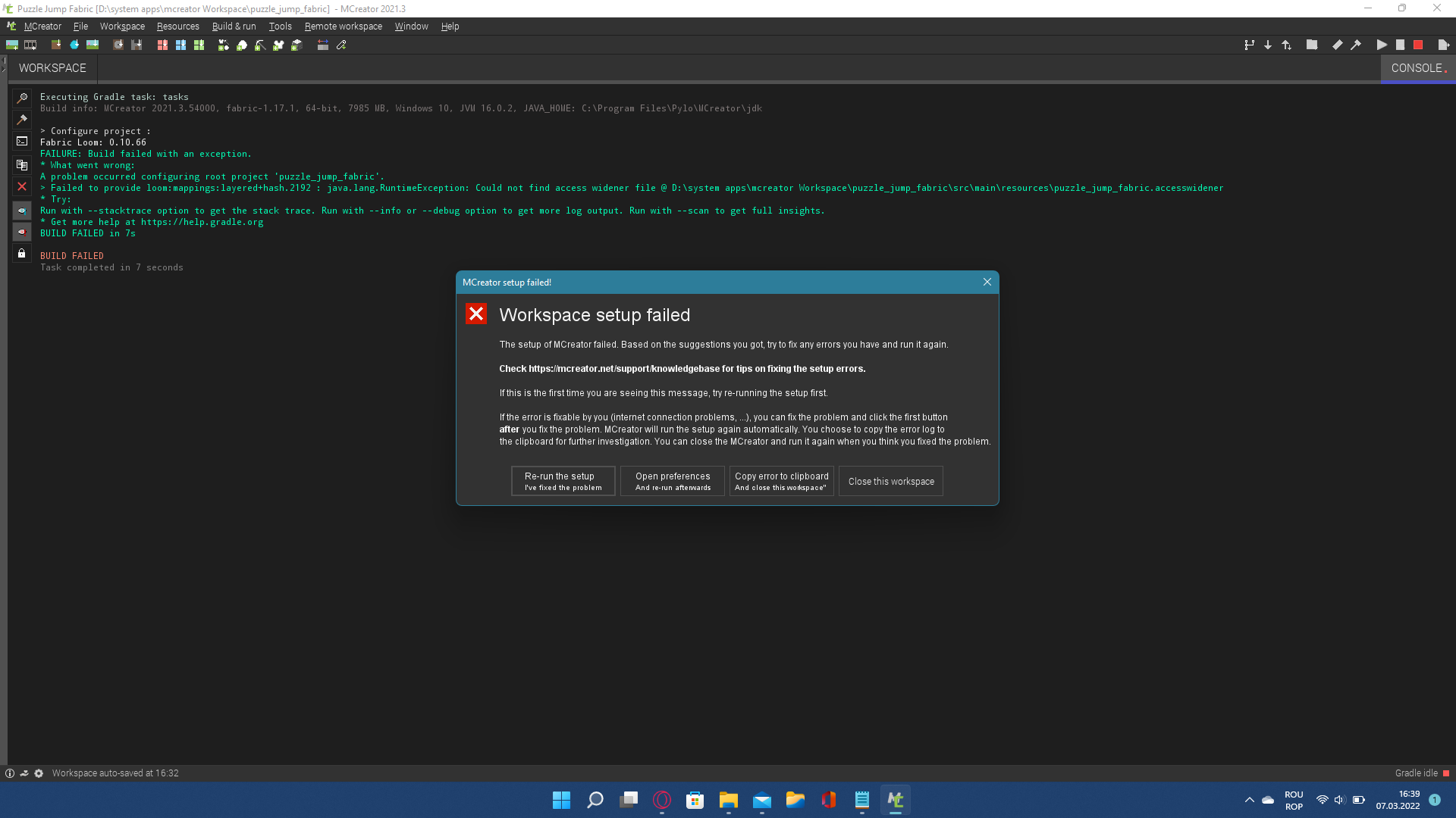 [Bug] can't acces workspace · Issue #180 · Goldorion/Fabric-Generator-MCreator · GitHub